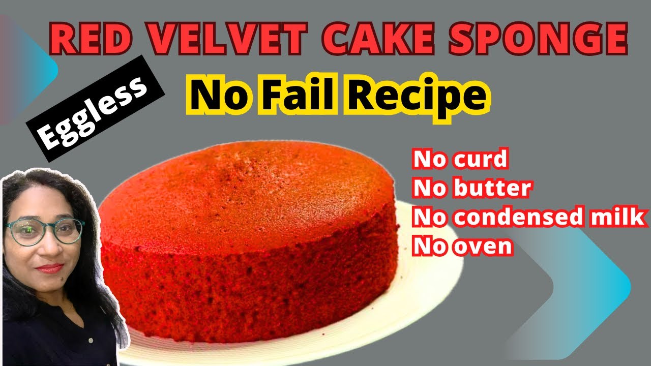 EGGLESS RED VELVET CAKE SPONGE | Red Velvet Sponge Recipe - YouTube