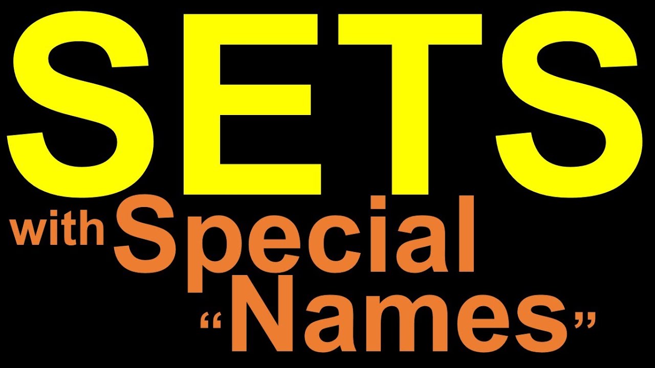 Sets with Special 'Names' [3/12 of Sets and Functions] - YouTube