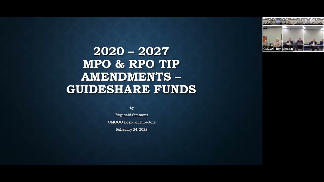 CMCOG Board Meeting - 2.24.22 MTC - Airport Campus - YouTube