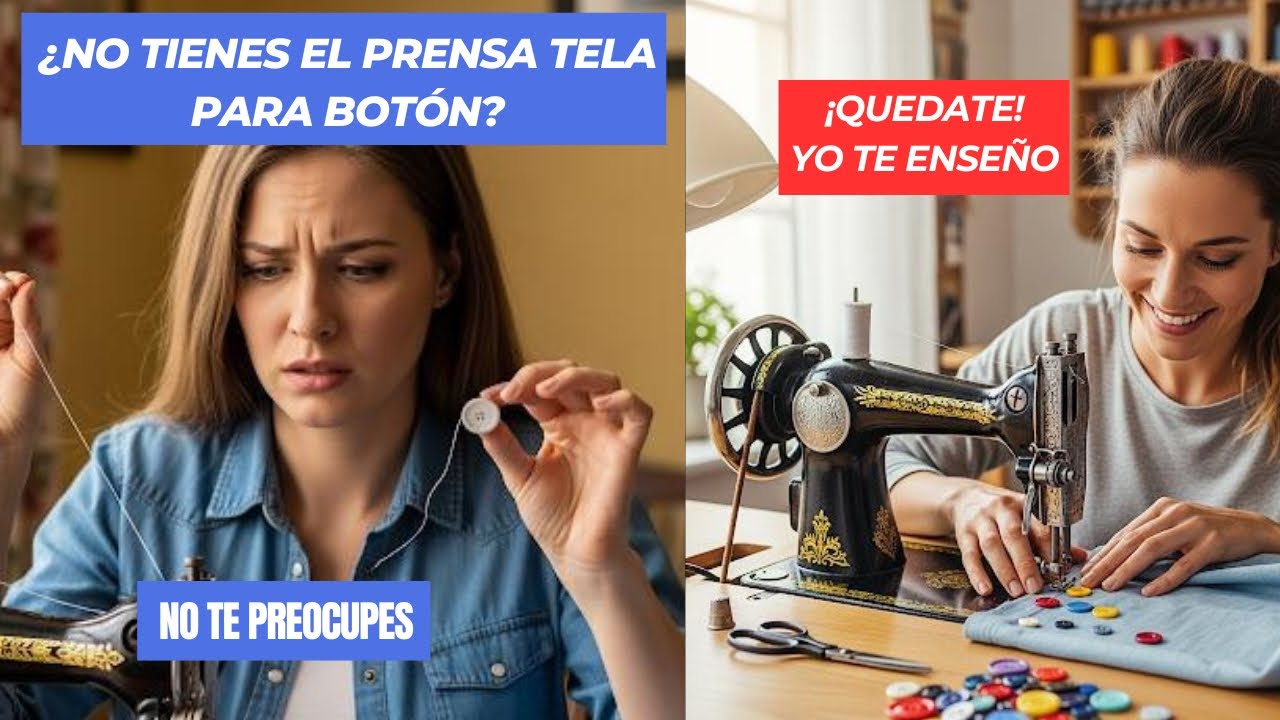 Cómo coser botones a máquina, utilizando un prensatela normal. - YouTube