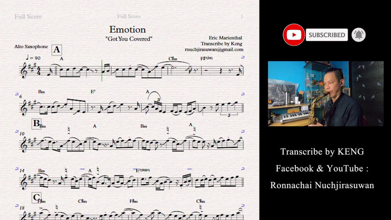 Eric Marienthal "Emotion"-Transcription - YouTube