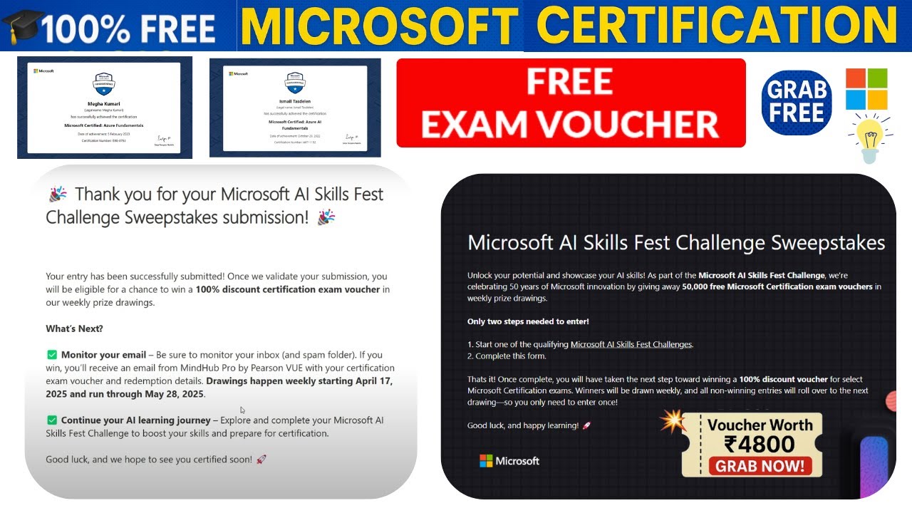 FREE Microsoft Certification Vouchers 2025 🔥 | AZ-900, AI-900, SC-900 ...
