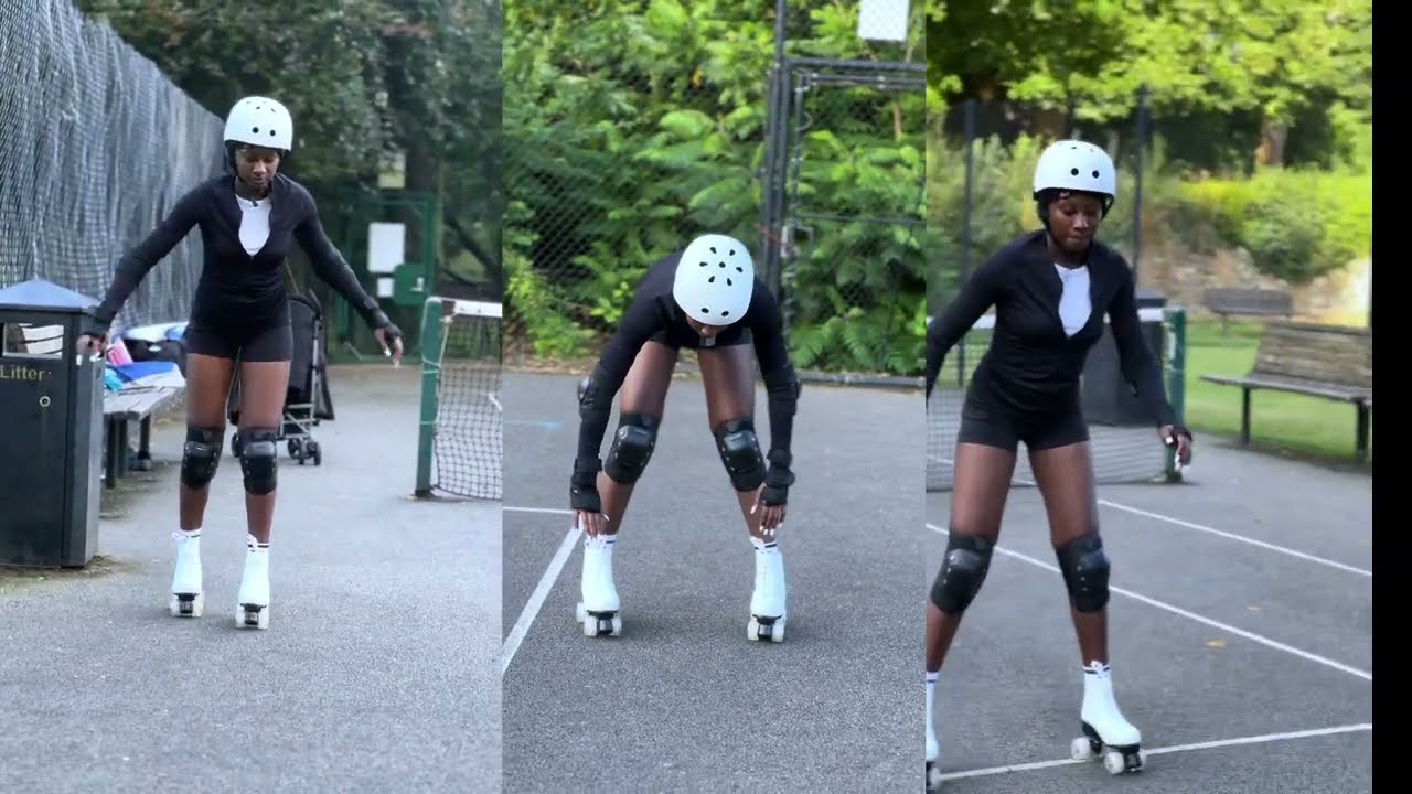 Day 2 ROLLER SKATING | i learnt how to bubble stop *beginner* - YouTube