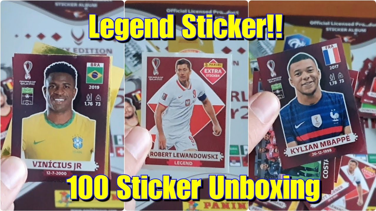 LEGEND EXTRA STICKER 🤩 100 STICKER UNBOXING Panini FIFA World Cup Qatar ...
