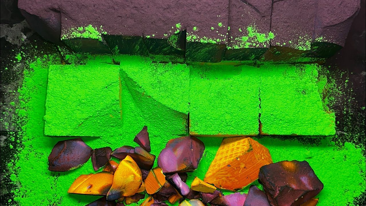 Dyed Chalk and Holi powder | ASMR chalk crush - YouTube