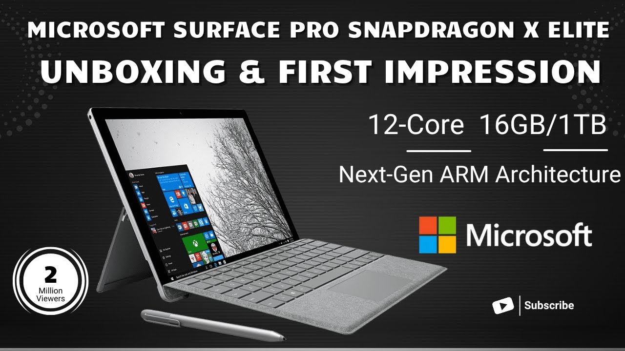 Microsoft Surface Pro Snapdragon X Elite Unboxing and First Impressions ...