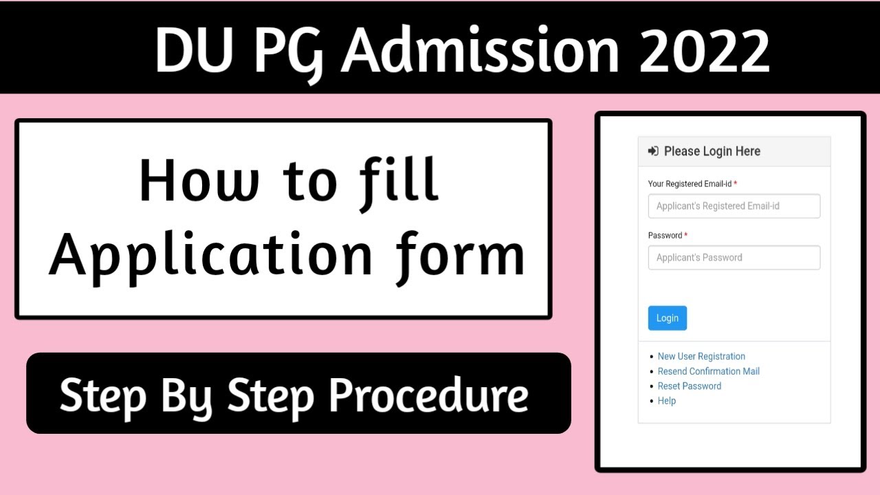 DU PG Registration Started 2022| How to fill du pg application form ...