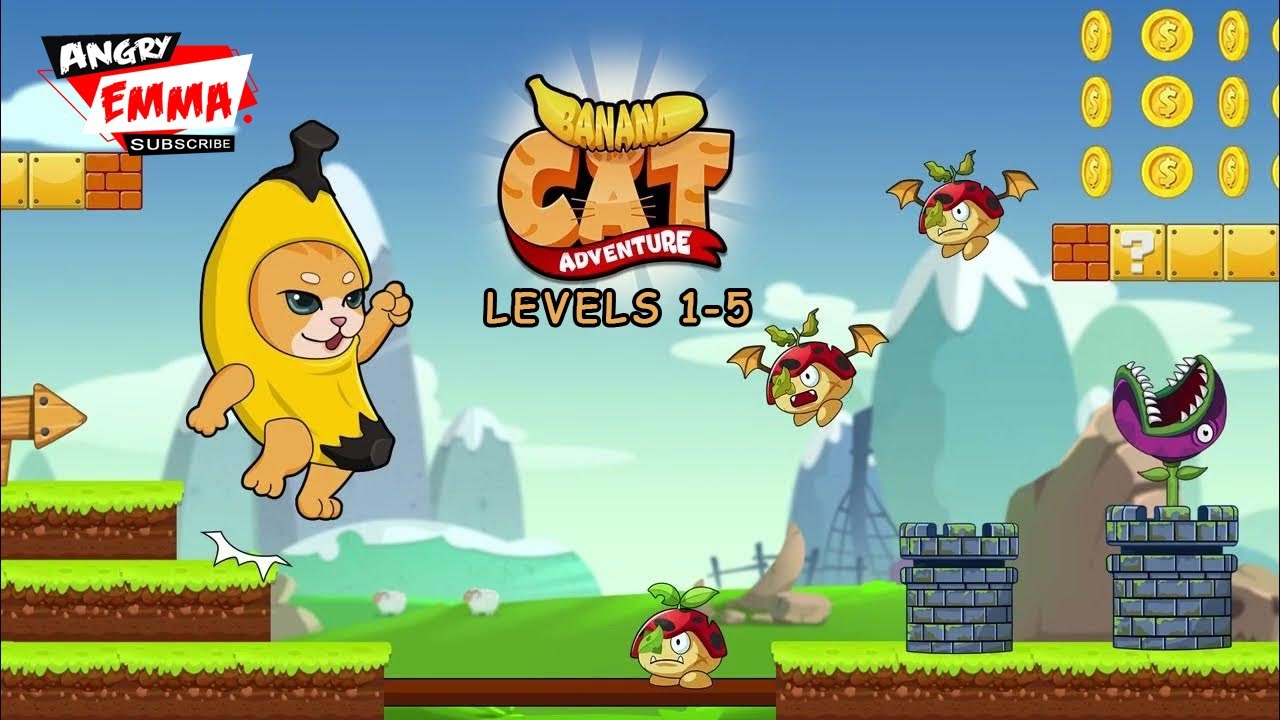 Banana Cat Adventure: Run Game - Levels 1-5 (Android Gameplay) - YouTube