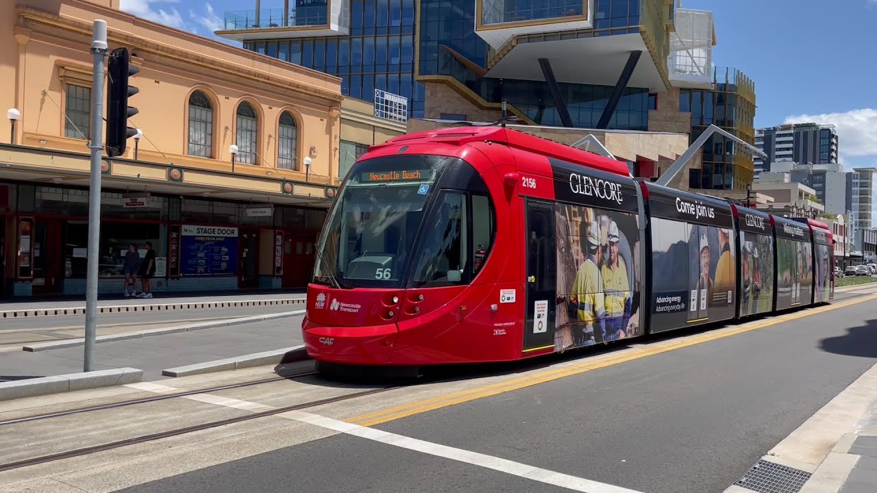 Light Rail CAF Urbos 3 Vehicles on Newcastle Light Rail Line - YouTube