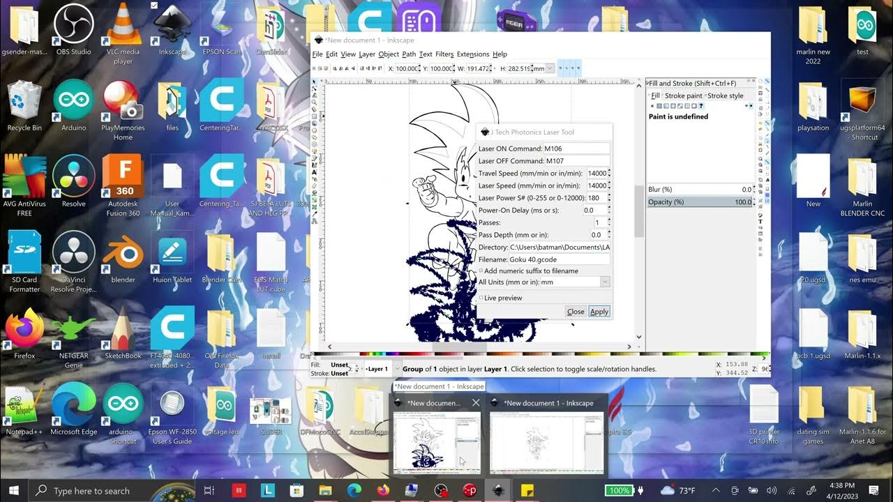 how to use a laser on a 3d printer using inkscape part1 - YouTube