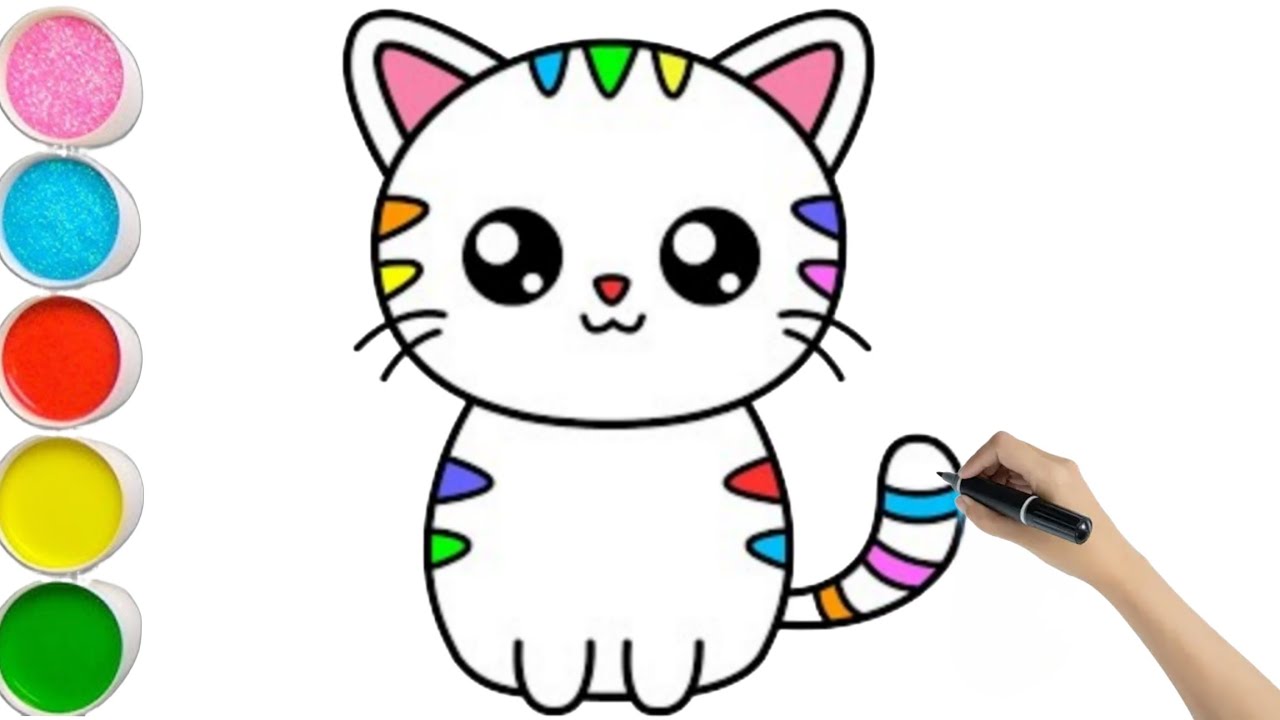 How to Draw a Cat 🐈,Drawing Cute Cat, Easy Cat Drawing step by step for ...