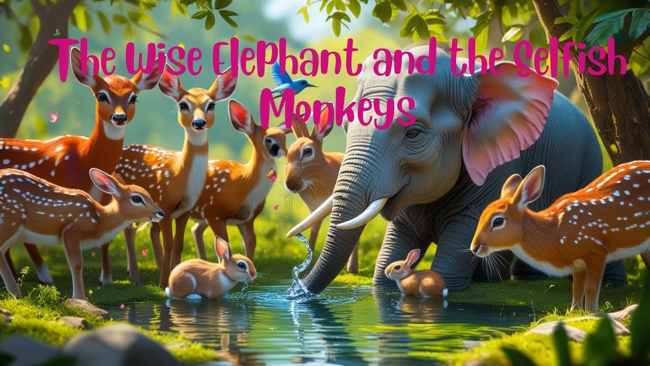 The Wise Elephant and the Selfish Monkeys/Bed time story with moral ...