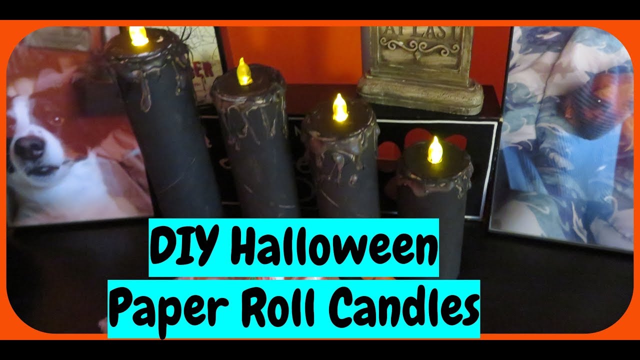 DIY Halloween Paper Roll Candles - YouTube