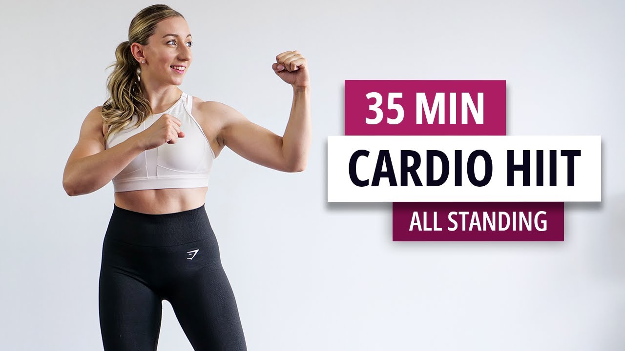 35 Minute All Standing Cardio HIIT Workout at Home | No equipment ...