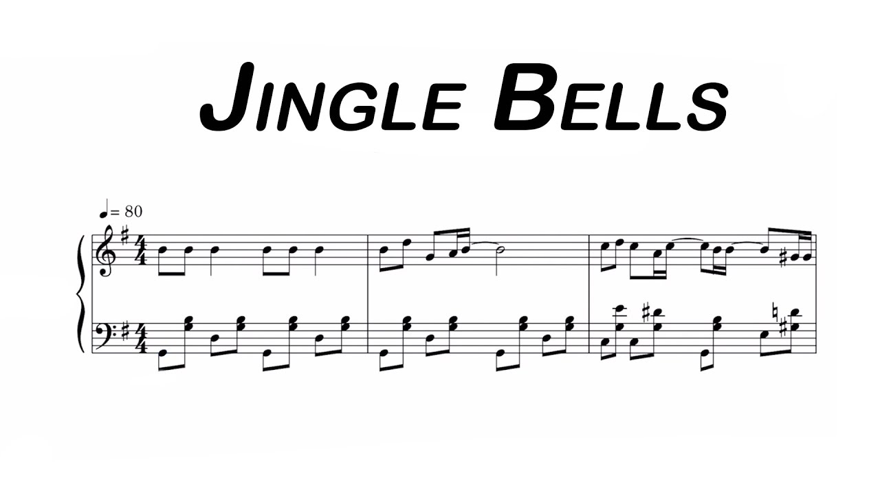 Jingle Bells Piano Sheet Music Jingle Bells By Traditional Sheet Music