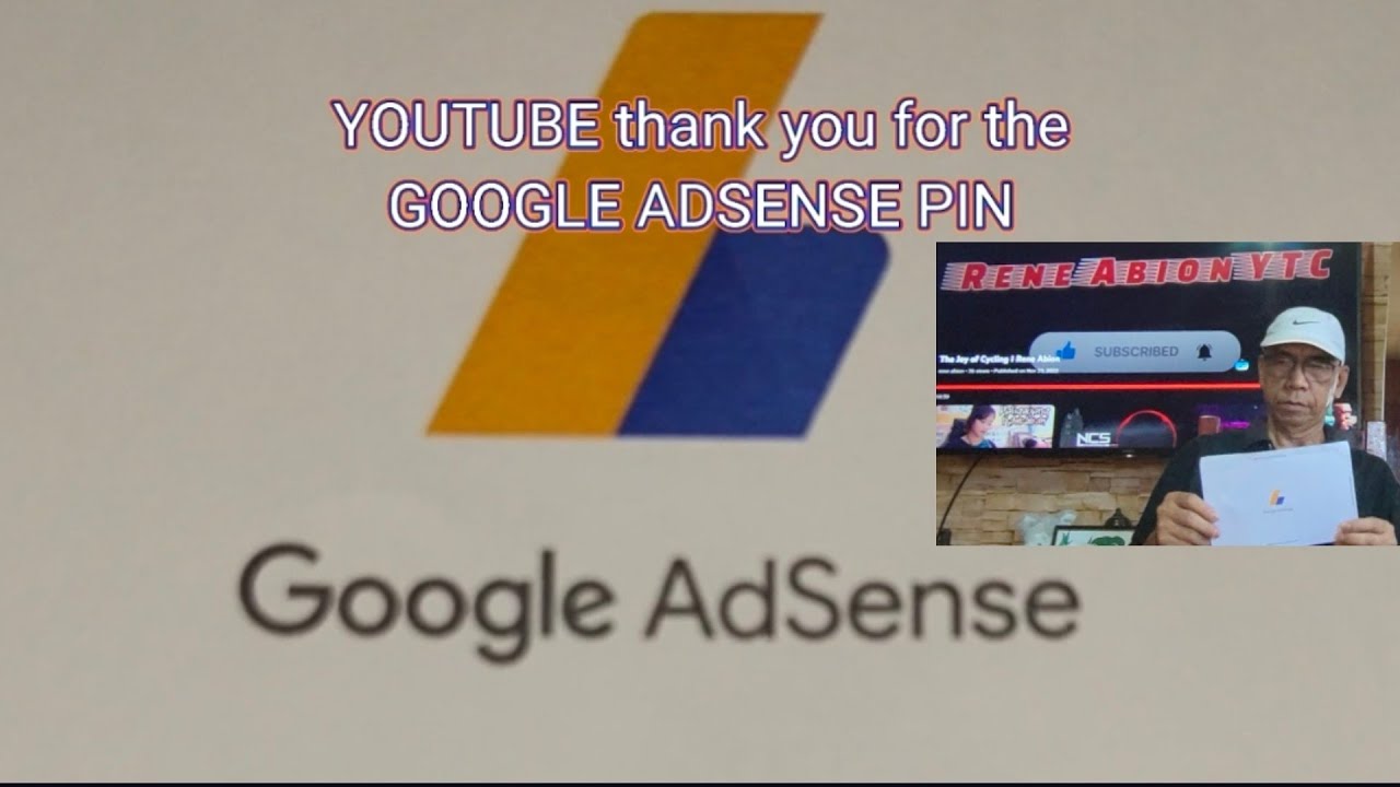 YouTube thank you for the GOOGLE AdSense PIN l Rene Abion - YouTube
