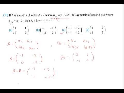 Sec.1 Adding and subtracting matrices ( quiz2) - YouTube