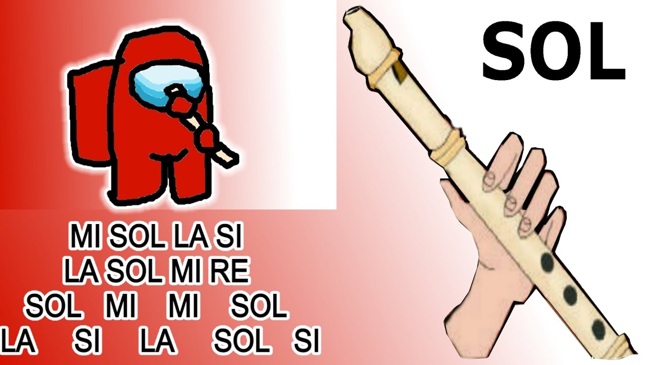 Among us, flauta dulce fácil, tutorial con animación, easy flute ...
