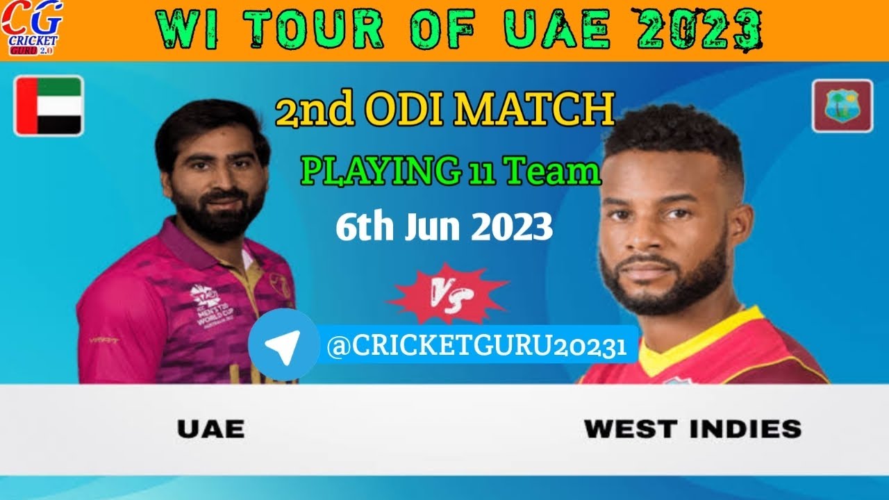 WI VS UAE 2nd ODI Match | 6th Jun 2023 #WIvUAE #Trendingvideo ...