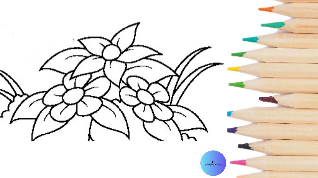 Easy drawing of 5 petals flowers 🌸💮🌺 - YouTube