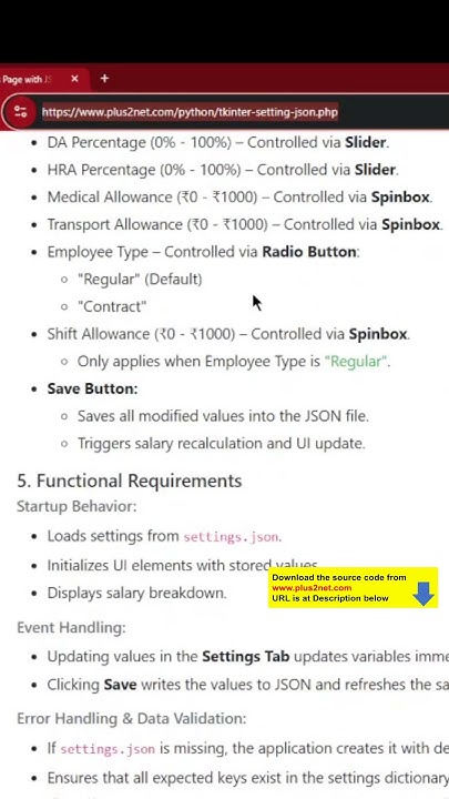 Copy code for saving Tkinter app setting in Json format file - YouTube