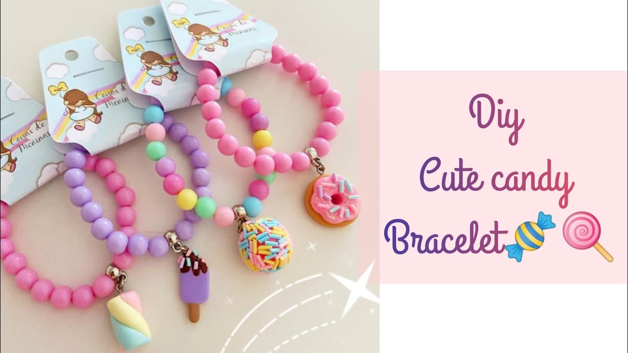 diy cute candy Bracelet 🌺 diy jwellery💞 handmade bracelet 🥰😱 - YouTube
