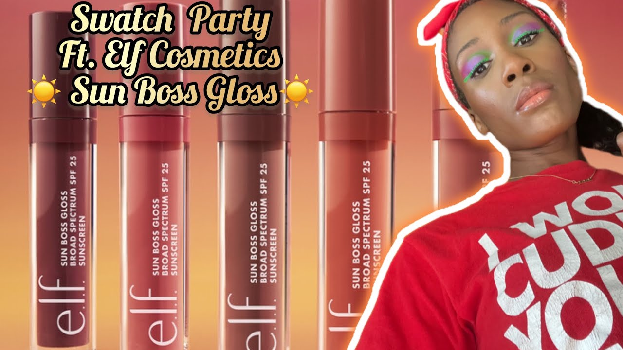 Swatch Party ft. ELF Cosmetics Sun Boss Gloss #swatchparty - YouTube