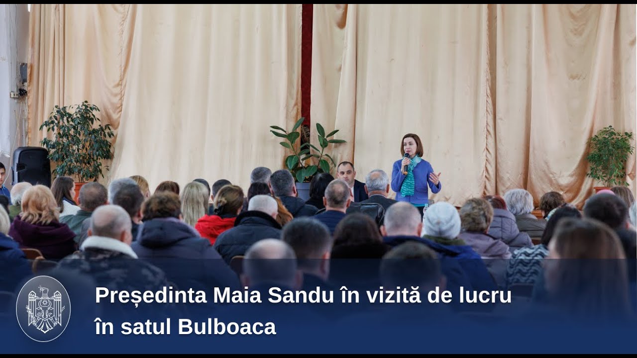 Președinta Maia Sandu în vizită de lucru în satul Bulboaca - YouTube