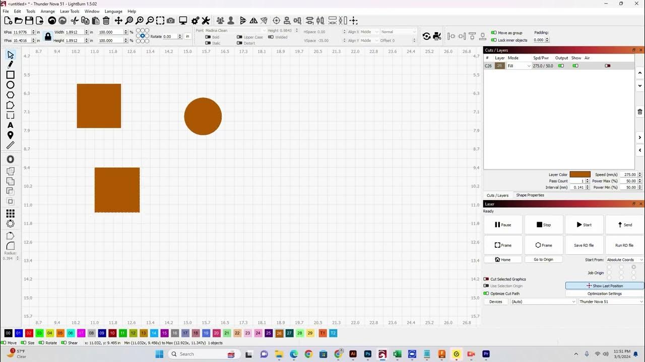 Aligning and moving objects with snapping in Lightburn - YouTube