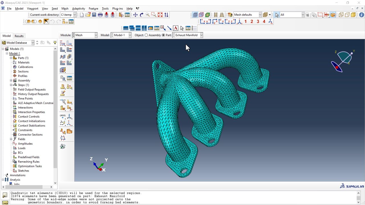 Abaqus Adaptive mesh l مش تطبیقی در آباکوس و یا مش درحالت آزاد - YouTube
