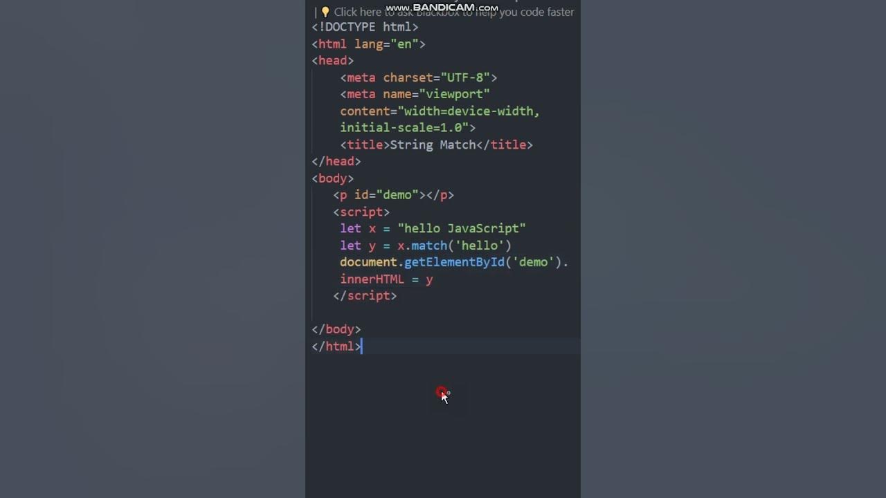 JavaScript String Match() #short #javascript - YouTube