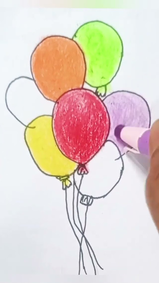 How to draw a balloon | Easy drawing beautiful balloon | @Baby ...