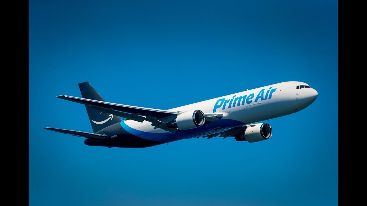 Amazon Prime Air airplane freighter at Boeing Field - YouTube