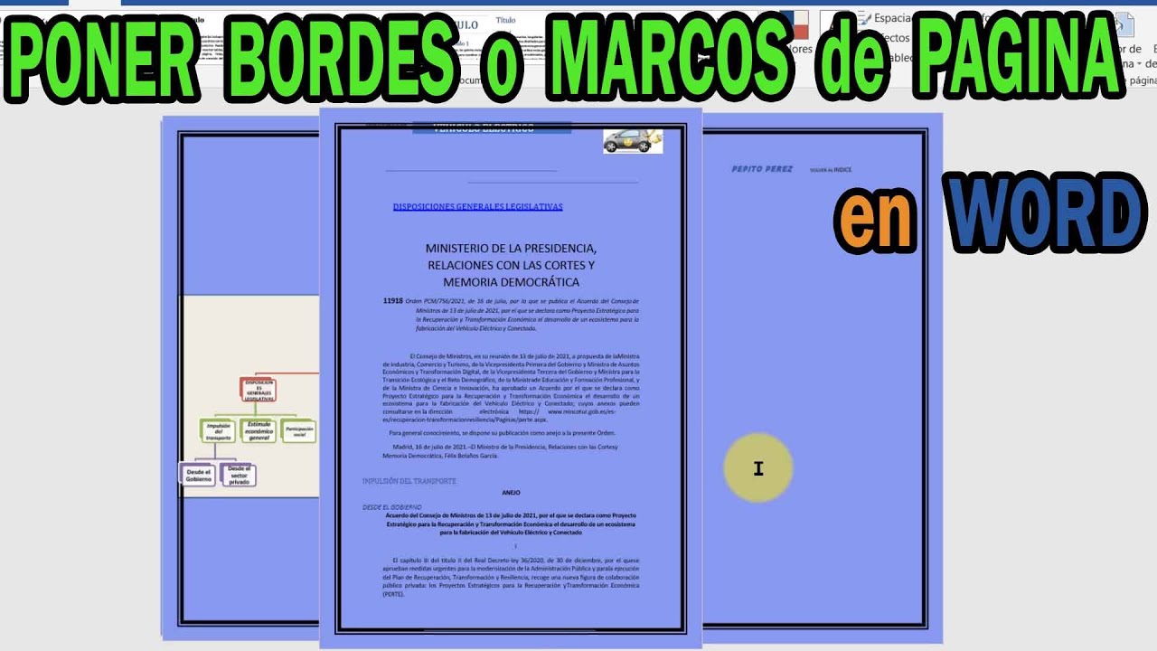 Poner Bordes o Marcos de Página en WORD - YouTube
