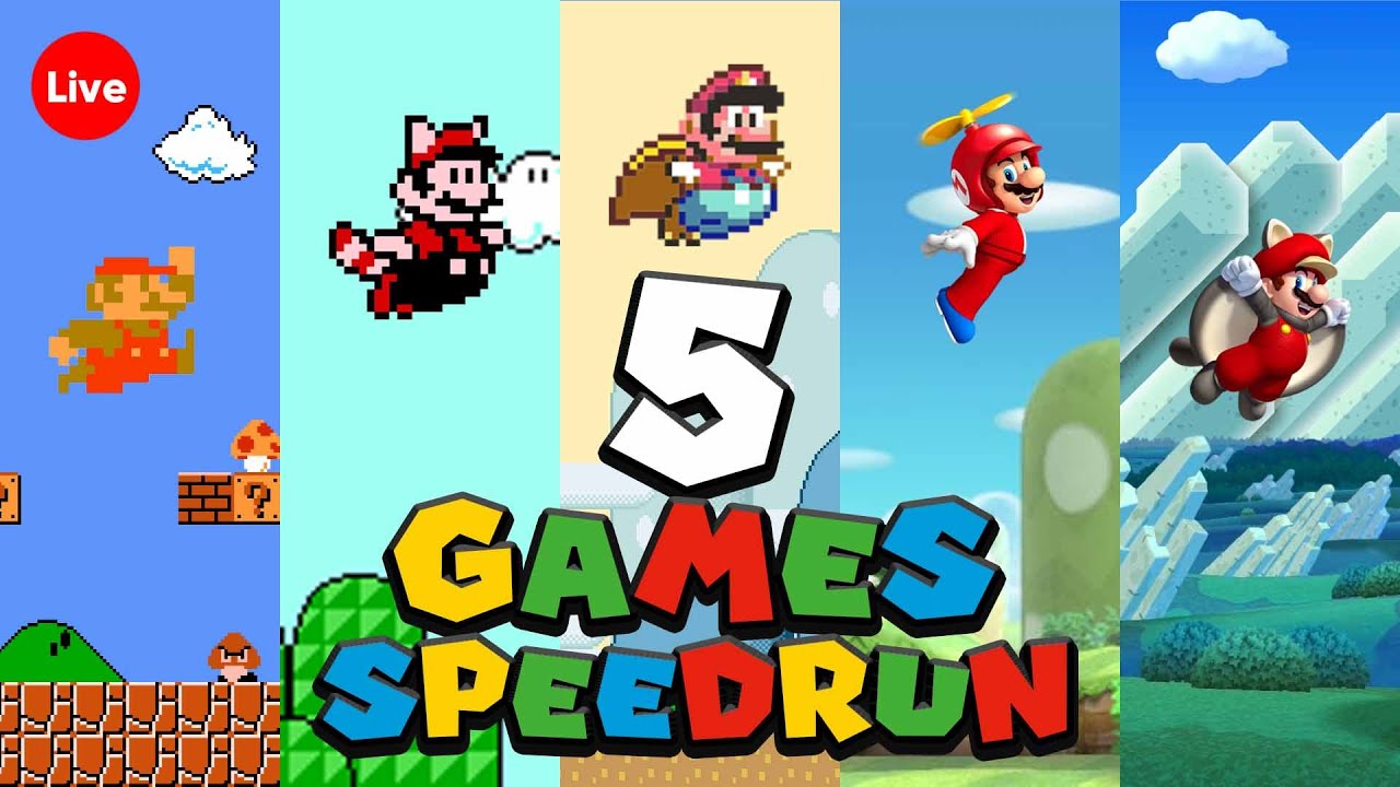 5 GAMES IN 1 STREAM! (SUPER MARIO BROS. 2D SPEEDRUN) (WONDER HYPE ...