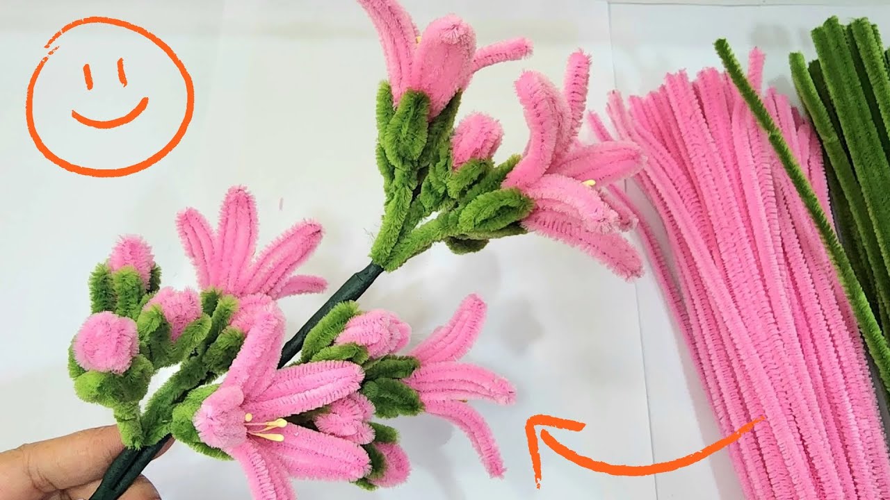 DIY flower | Easy way to make flower with pipe cleaner | Handmade gift ...