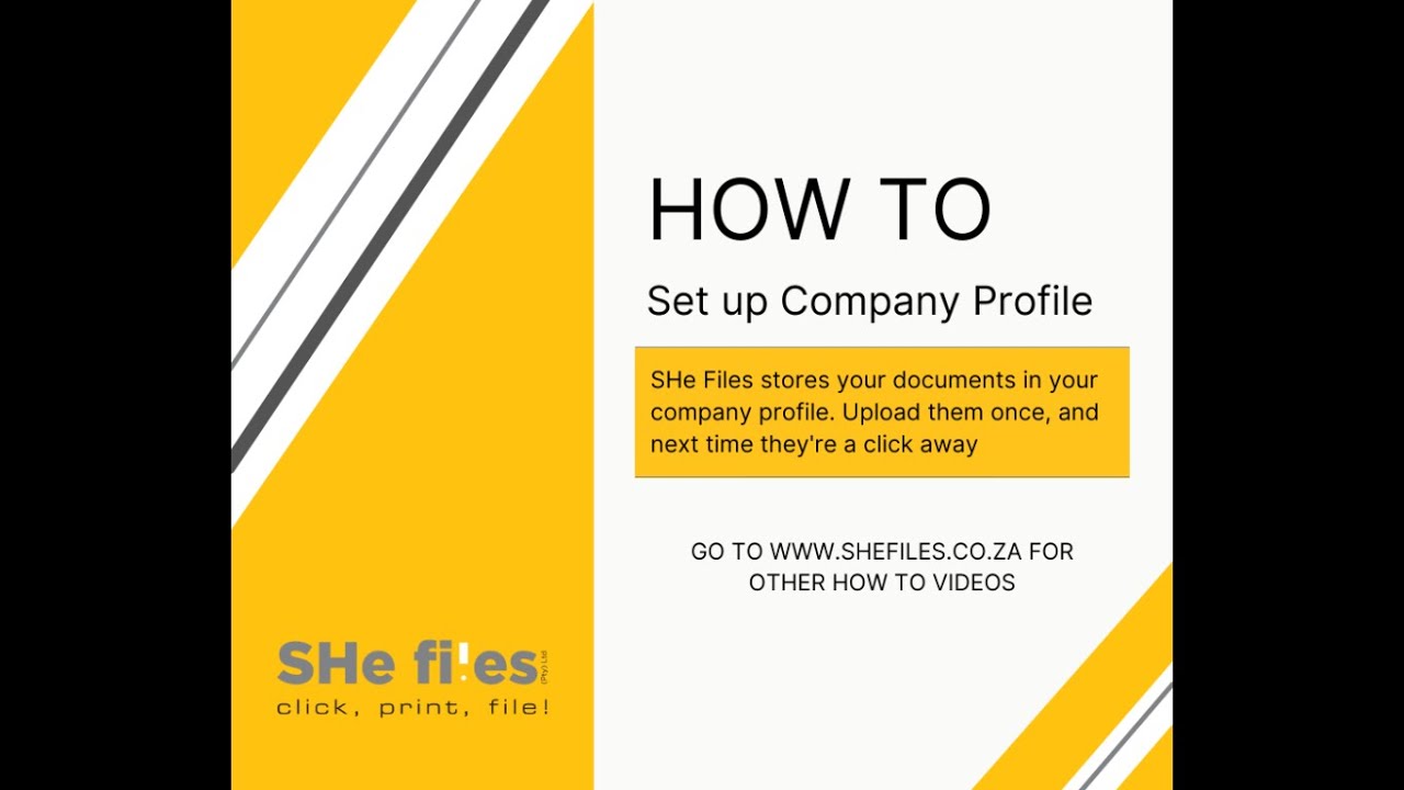 How to set up your SHE Files company profile - YouTube