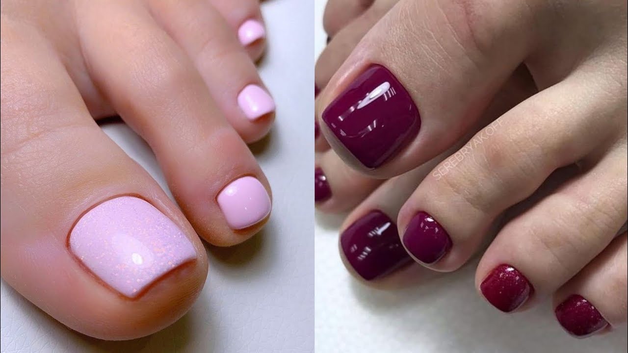 Versatile collection of shiny toe nails art design ideas// latest ...