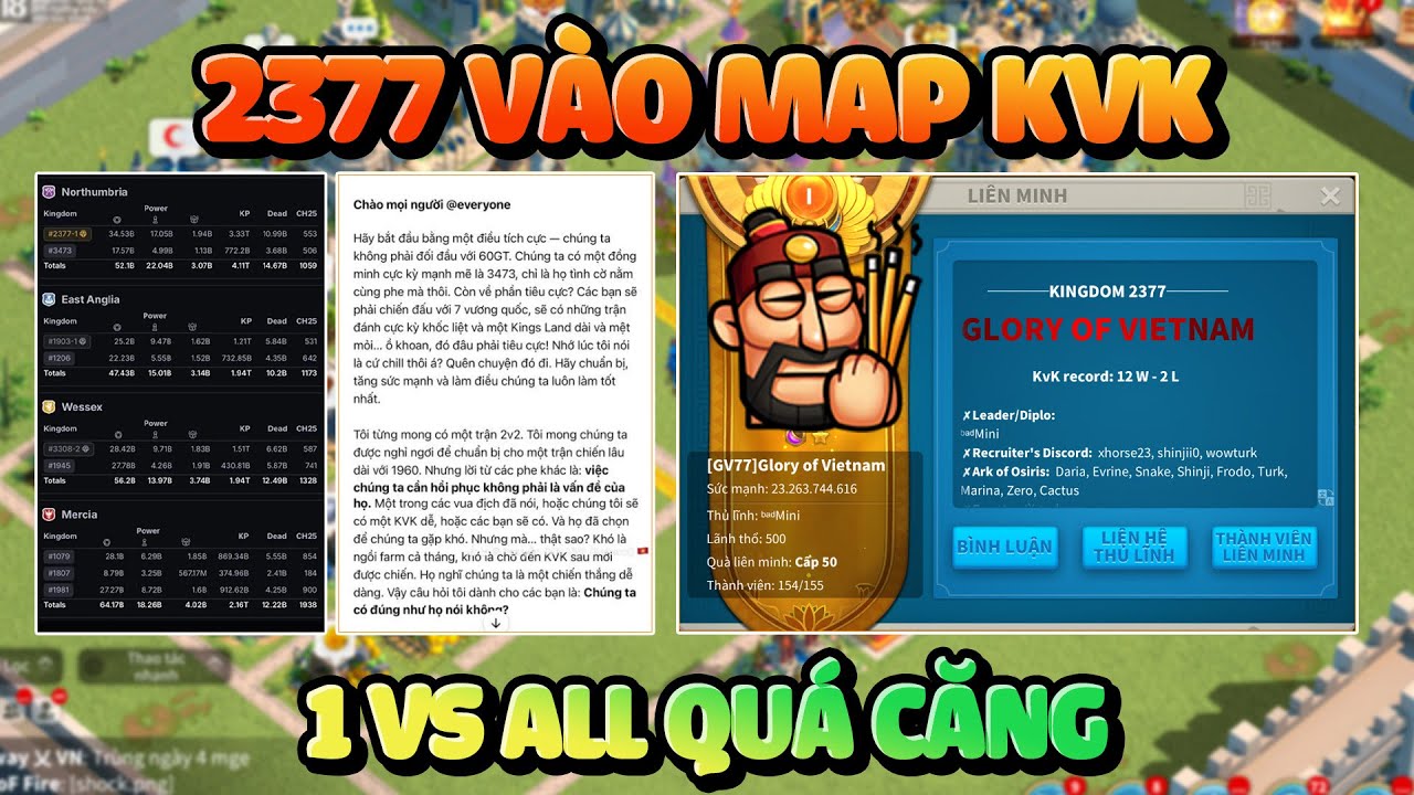 Map KvK Mới 2377 Đánh 1 vs All Liệu 2 Cha Con Boss Nga Có Gánh Được Không Rise of Kingdoms #rok ...