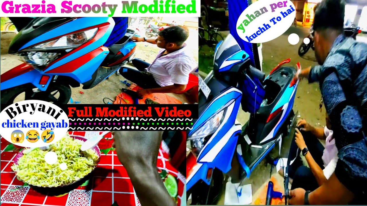 Honda Grazia Scooty Modified😱👌 মডিফাই দোকান।(Contai Bus stop)#Grazia ...