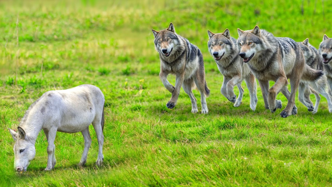 Wolves Attacked a Donkey | Rare Animal Fights Caught on Camera - YouTube