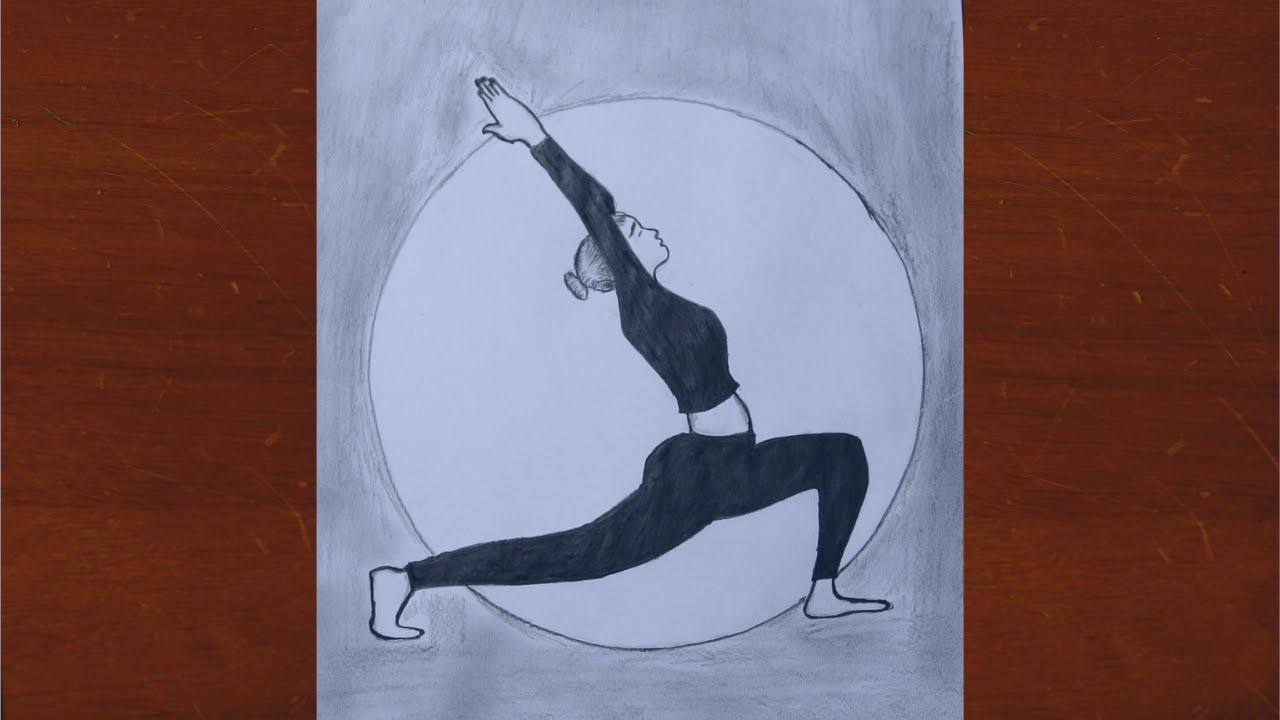 How to Draw a Girl doing Yoga | International Yoga Day Drawing 2022 ...