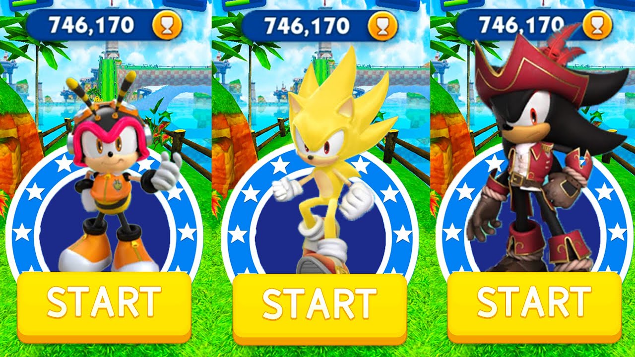 Sonic Dash - Super Sonic vs Pirat Shadow vs Charmy - All Characters ...