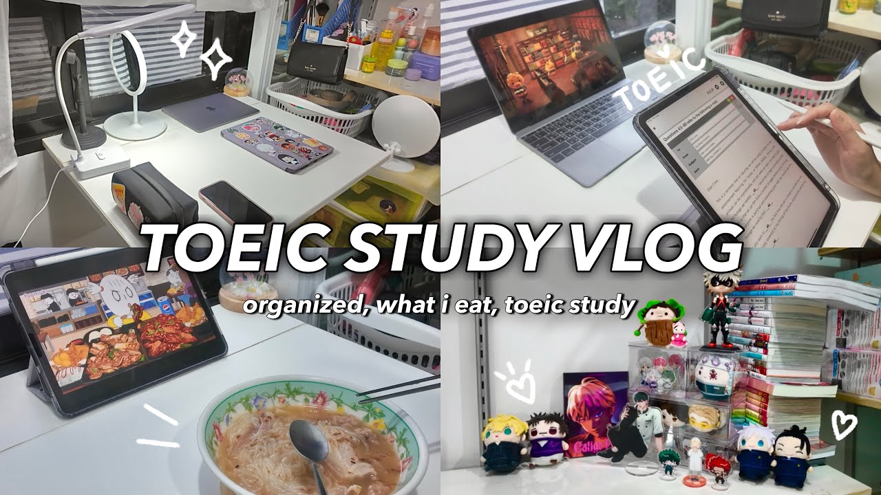 study vlog📚 room organized, what i eat, toeic study ️ - YouTube
