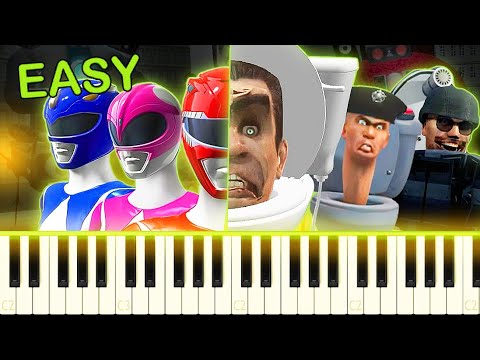 SKIBIDI TOILET VS POWER RANGERS REMIX - EASY Piano Tutorial - YouTube