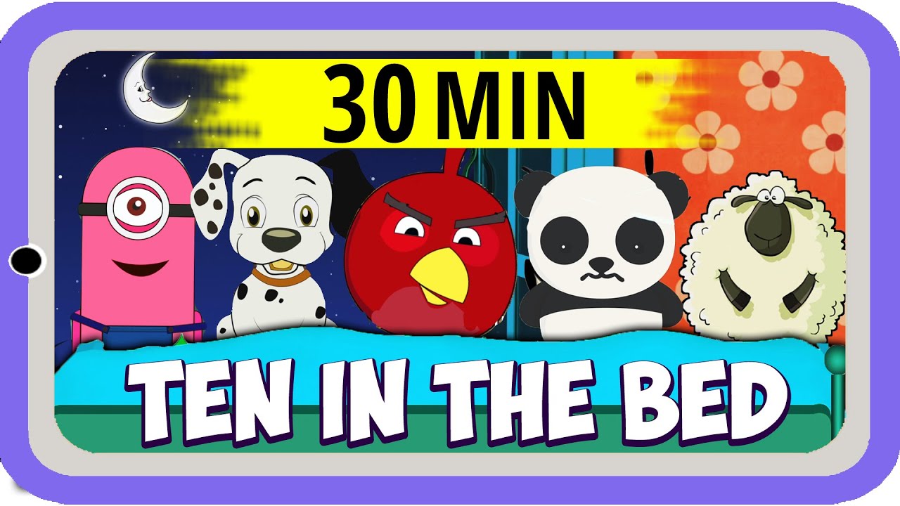 Ten Cartoons In The Bed | Nursery Rhymes Collections | Learn Number ...