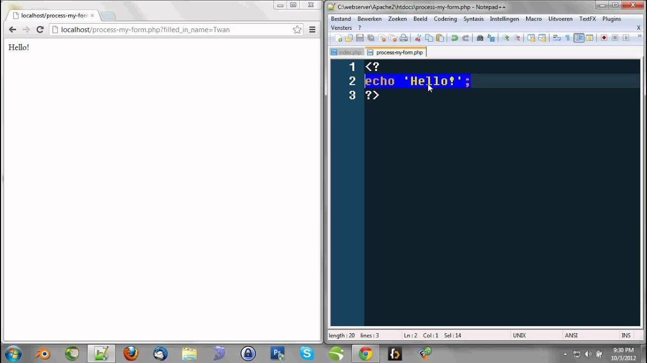 Learning PHP 6 - Working with user-input (form + PHP) - YouTube