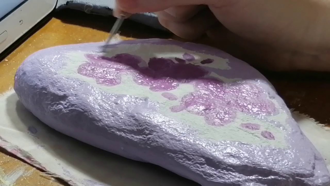 Purple Orchids Rock Painting - YouTube