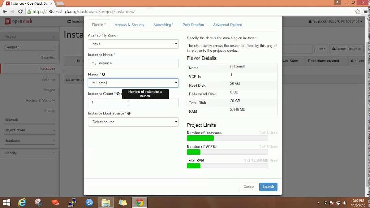 How To Launch An Instance On Openstack Youtube 5142