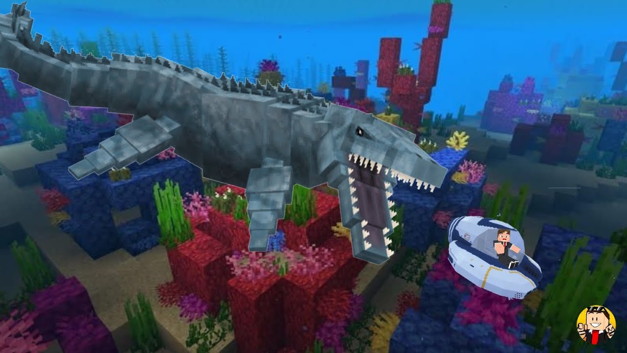 MOSSAURO O MAIOR DINOSSAURO MARINHO APARECEU NO MINECRAFT !! - YouTube
